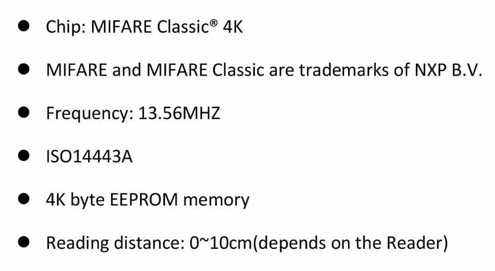 13.56MHz MIFARE Classic 4k Blank NFC cienka karta pvc ISO14443A ...